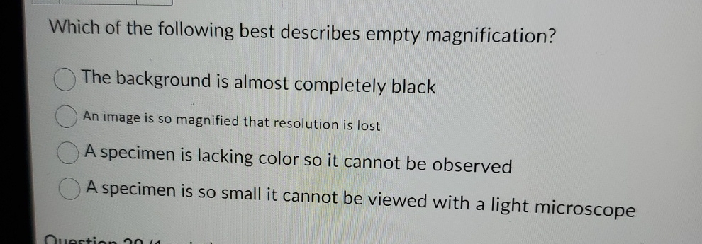 Solved Which of the following best describes empty | Chegg.com