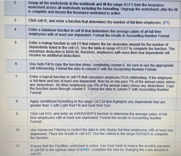 2 Group all the worksheets in the workbook and fill | Chegg.com