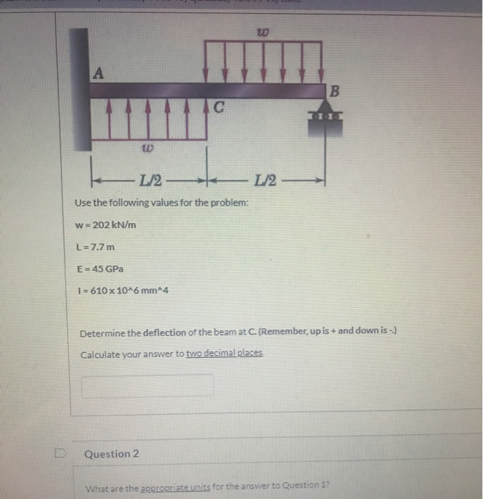 Solved A C L/2 L/2 Use the following values for the problem: | Chegg.com