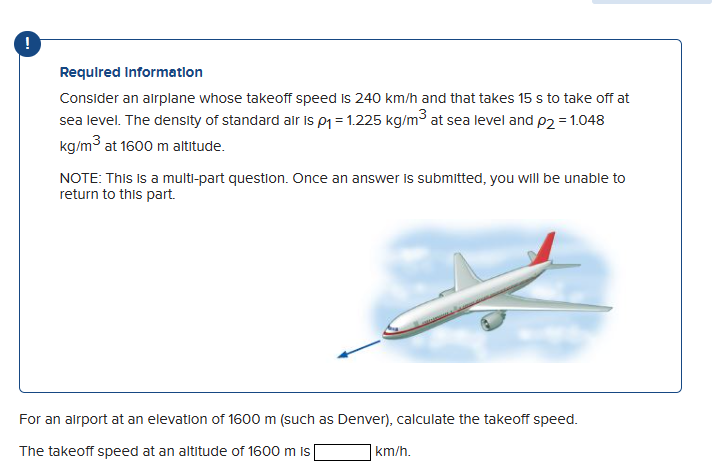 Solved Consider an airplane whose takeoff speed is "240 | Chegg.com