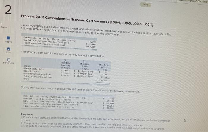 Solved Sed 1 Exercise 9-15 Flexible Budgets and Revenue and | Chegg.com