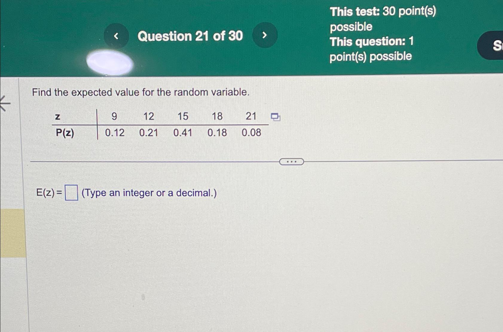 Solved This Test 30 ﻿point S Question 21 ﻿of 30