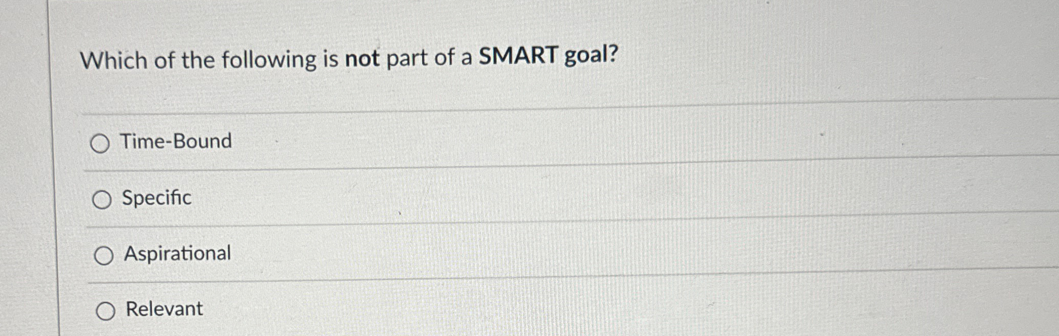Solved Which of the following is not part of a SMART | Chegg.com