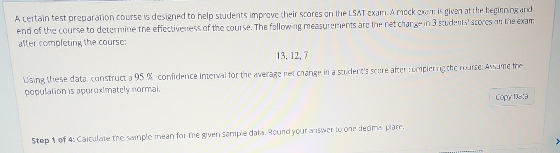 Solved A certain test preparation course is designed to help | Chegg.com