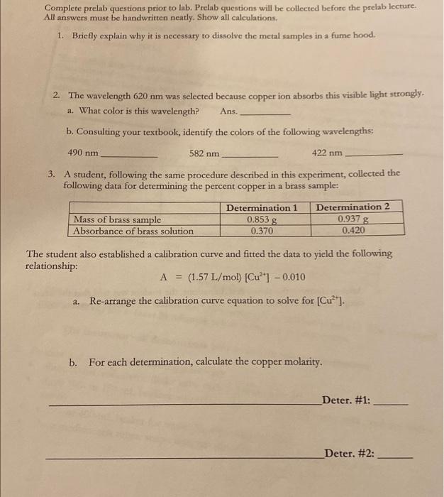 Solved Complete prelab questions prior to lab. Prelab | Chegg.com