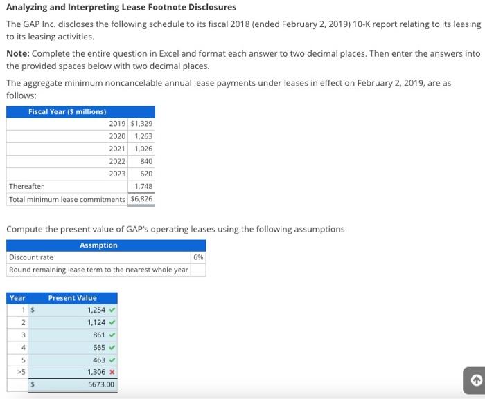 Solved Analyzing and Interpreting Lease Footnote Disclosures | Chegg.com