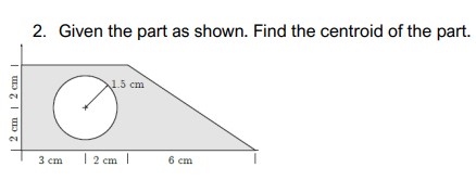 Solved 2. ﻿Given the part as shown. Find the centroid of the | Chegg.com