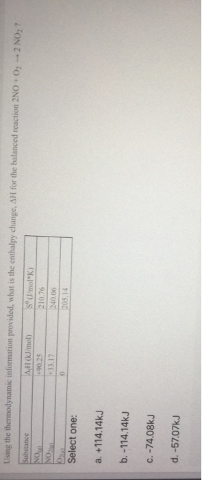 Solved NOW Using the thermodynamic information provided, | Chegg.com