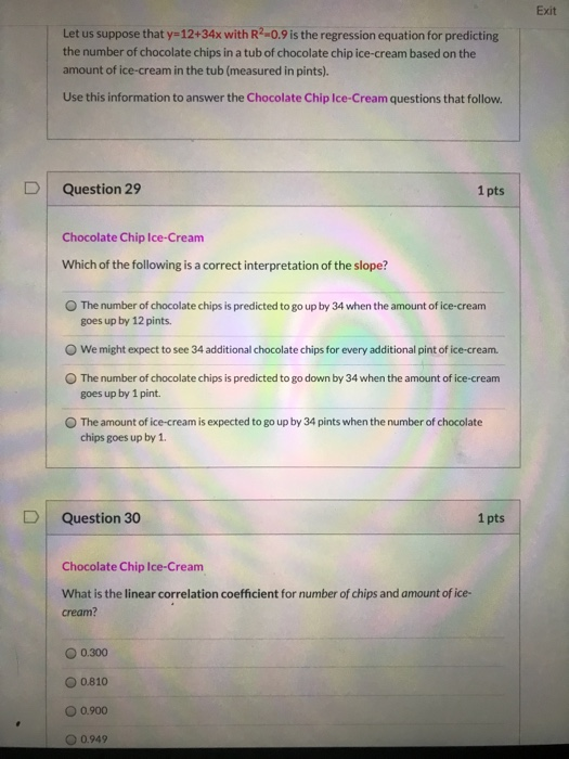 Solved Exit Let Us Suppose That Y 12 34x With R2 0 9 Is The Chegg