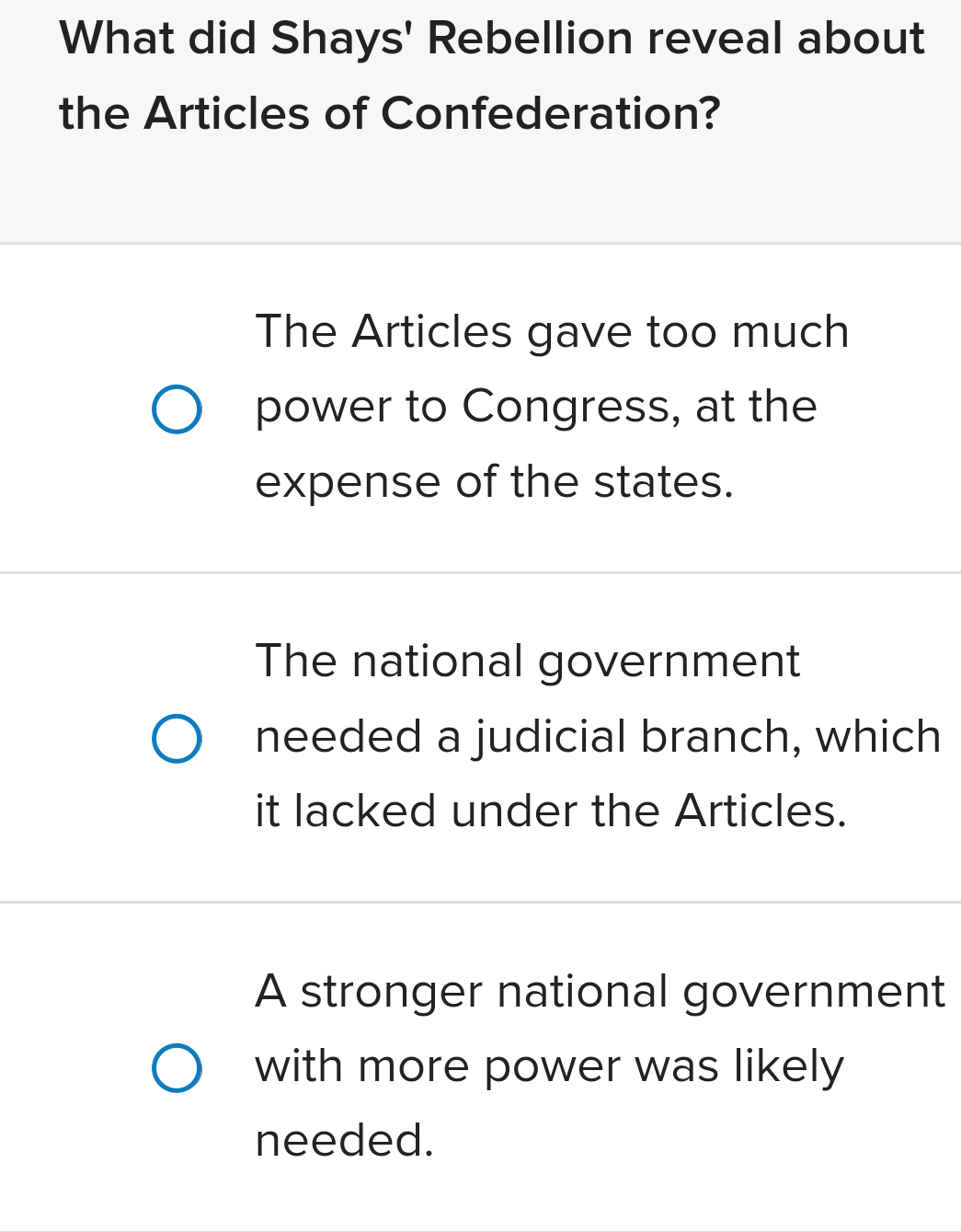 Solved What did Shays' Rebellion reveal about the Articles | Chegg.com