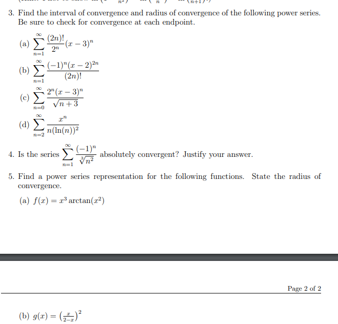 Solved Find The Interval Of Convergence And Radius Of