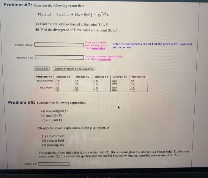 Solved Problem #7: Consider the following vector field. F(x, | Chegg.com