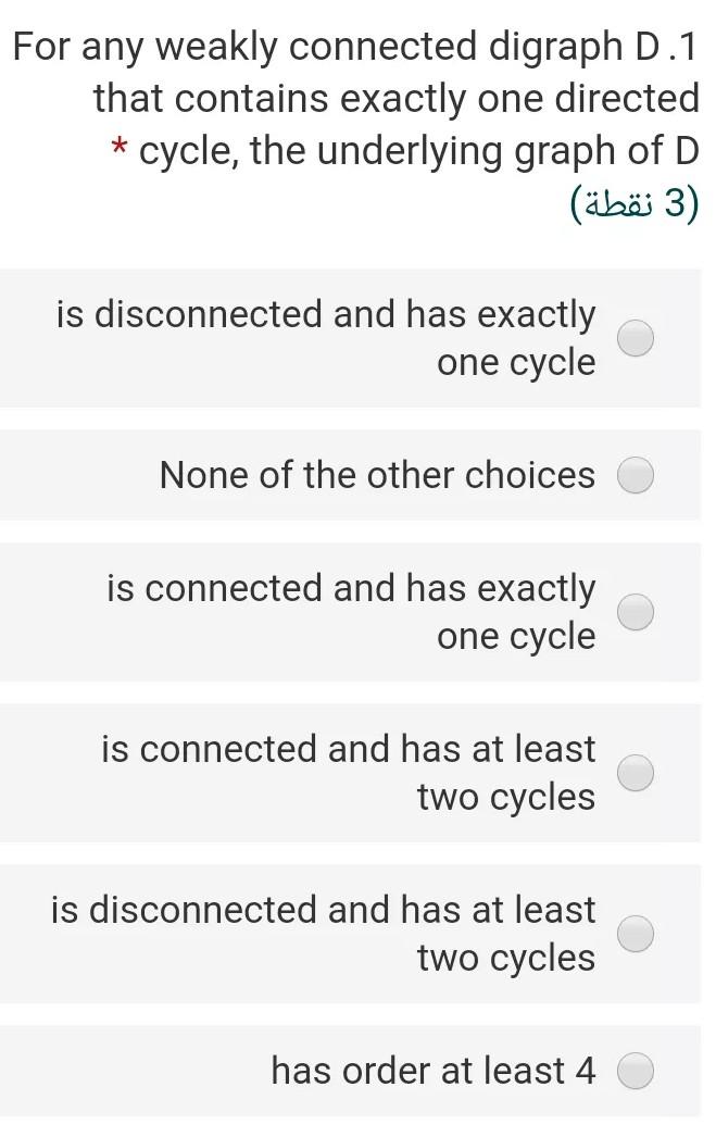 Solved For any weakly connected digraph D.1 that contains | Chegg.com