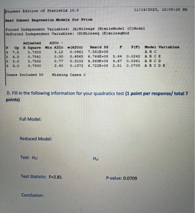 Solved | Student Edition of Statistix 10.0 | Chegg.com