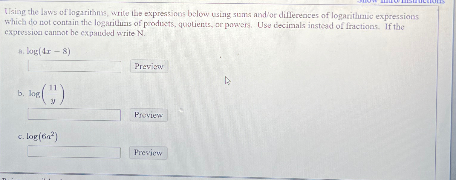 Solved Using the laws of logarithms, write the expressions | Chegg.com