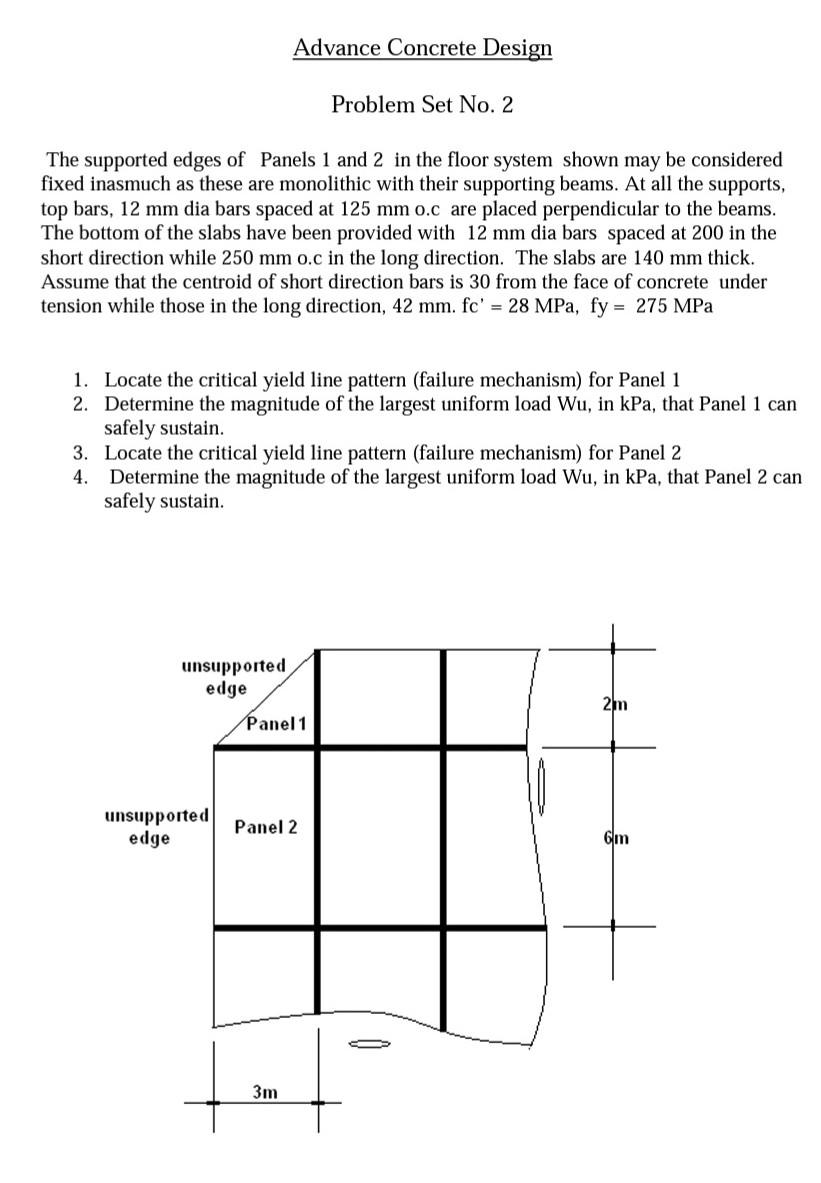 Solved Advance Concrete Design Problem Set No. 2 The | Chegg.com