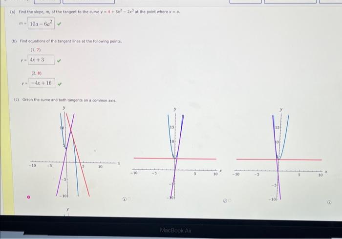 Solved (c) Graph the curve and both tangents on a common | Chegg.com