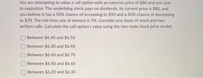 Solved You are attempting to value a call option with an | Chegg.com