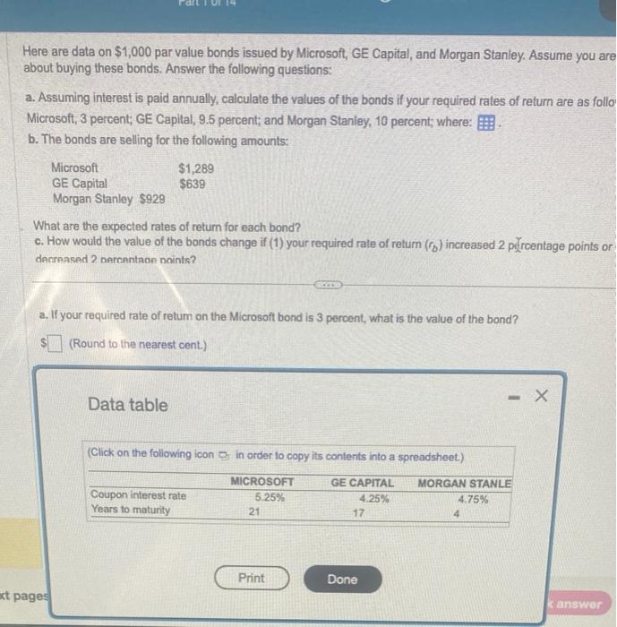 Solved Here are data on $1,000 par value bonds issued by | Chegg.com