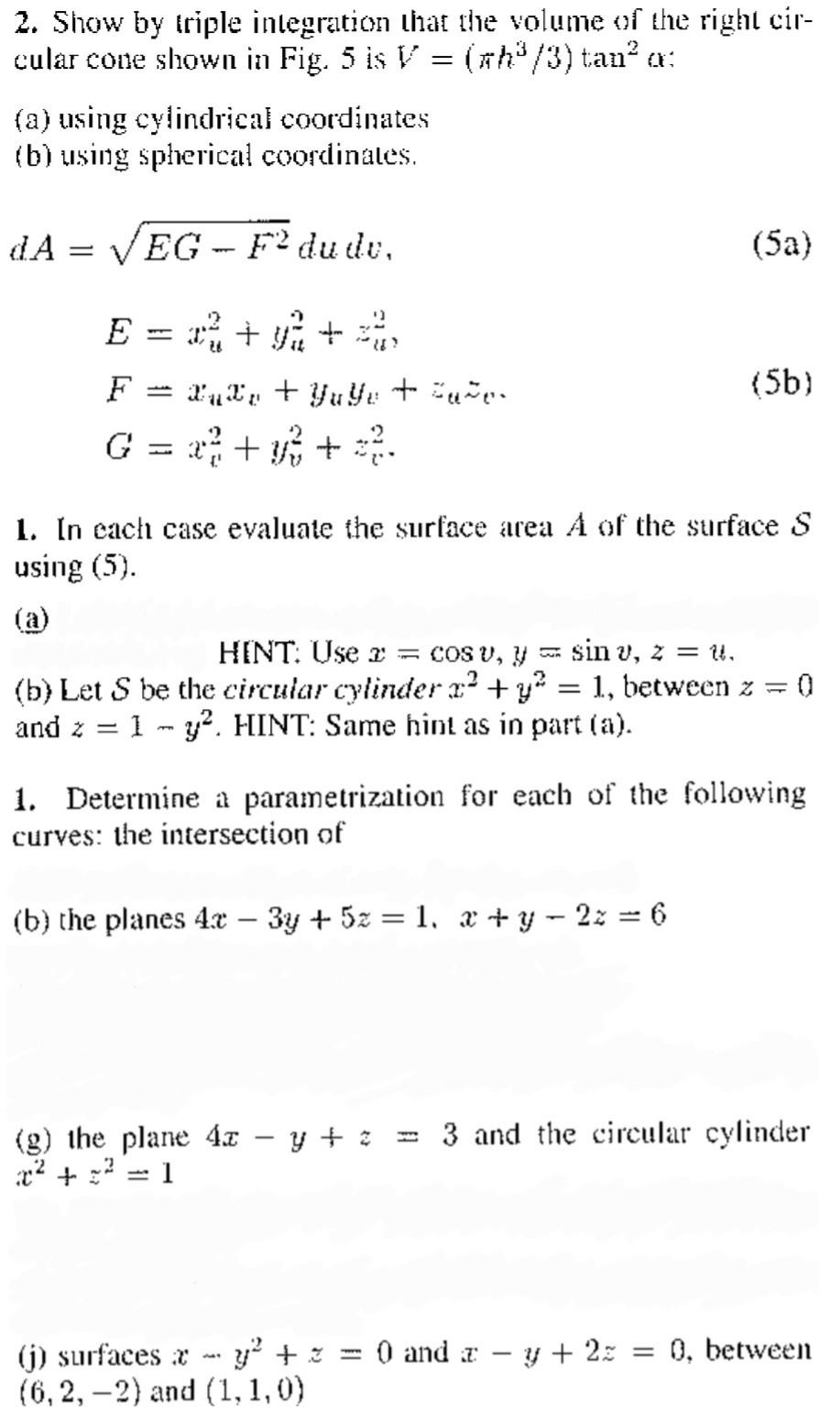 Solved 2. Show by triple integration that the volume of the | Chegg.com