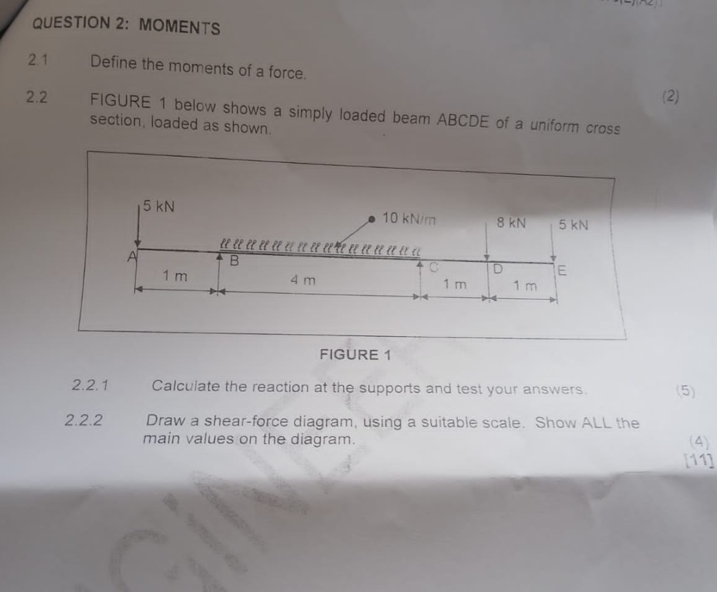 Solved QUESTION 2: MOMENTS2.1 ﻿Define the moments of a | Chegg.com