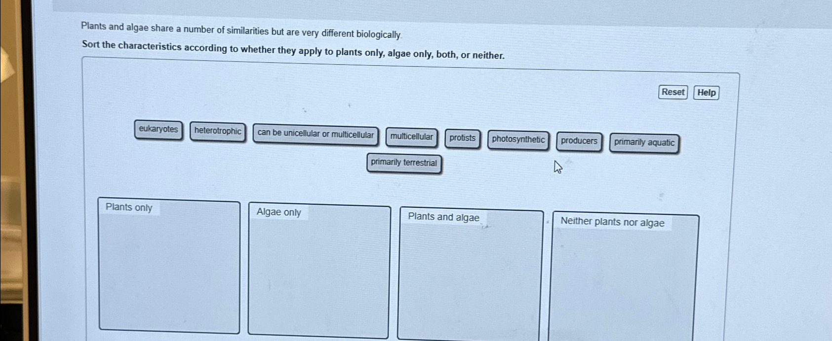 Solved Plants and algae share a number of similarities but | Chegg.com
