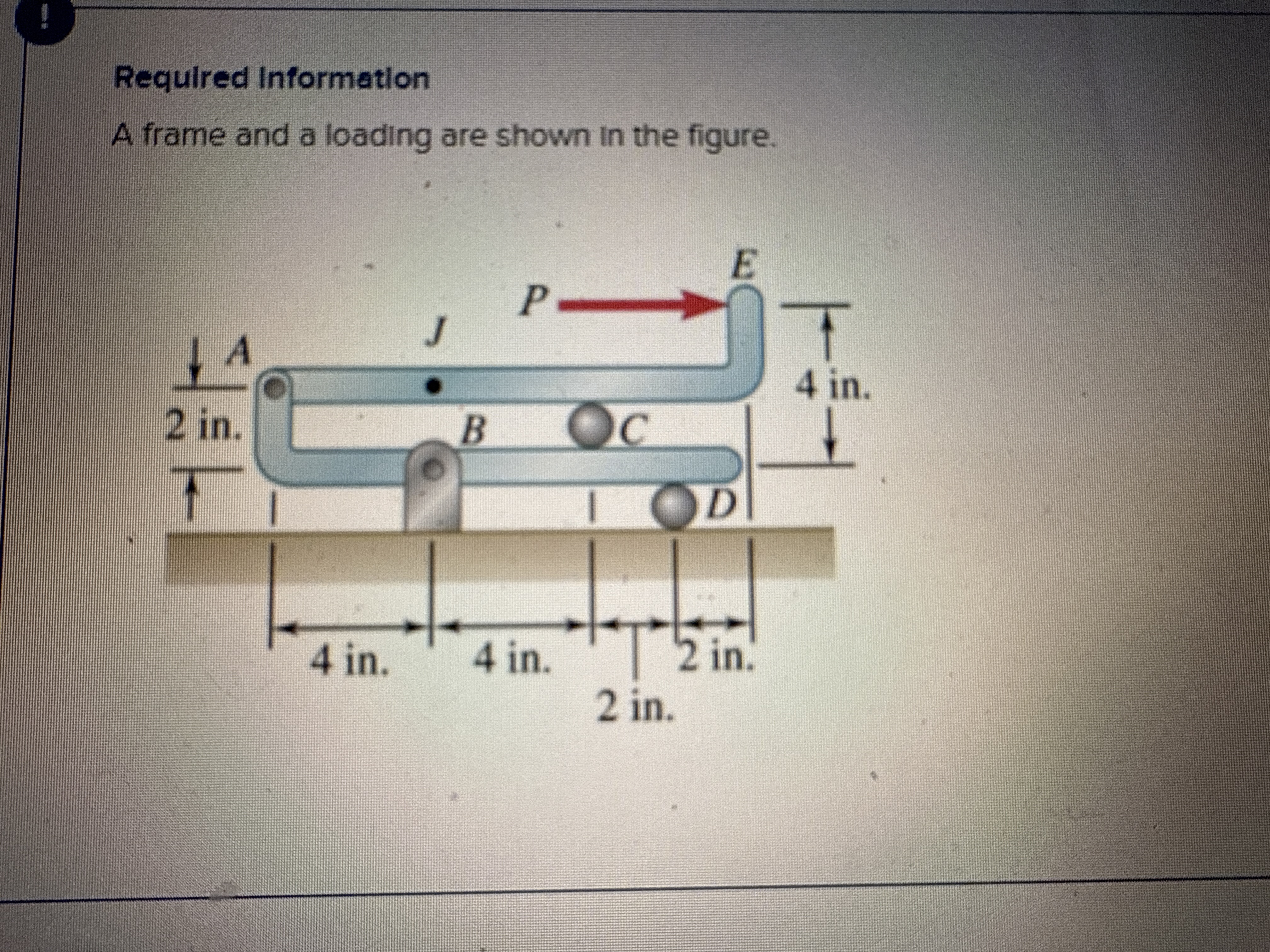 Required Information A frame and a loading are shown | Chegg.com