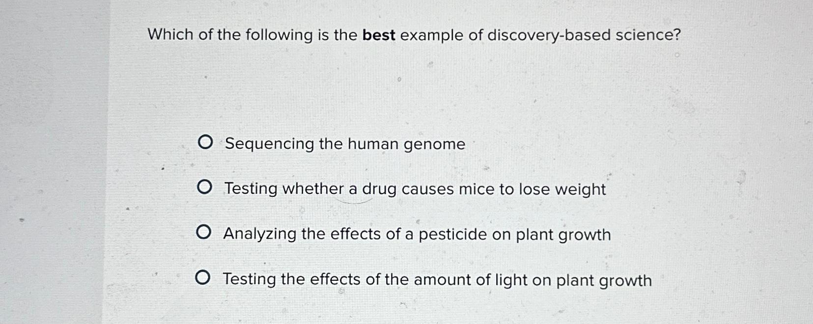 Solved Which of the following is the best example of | Chegg.com