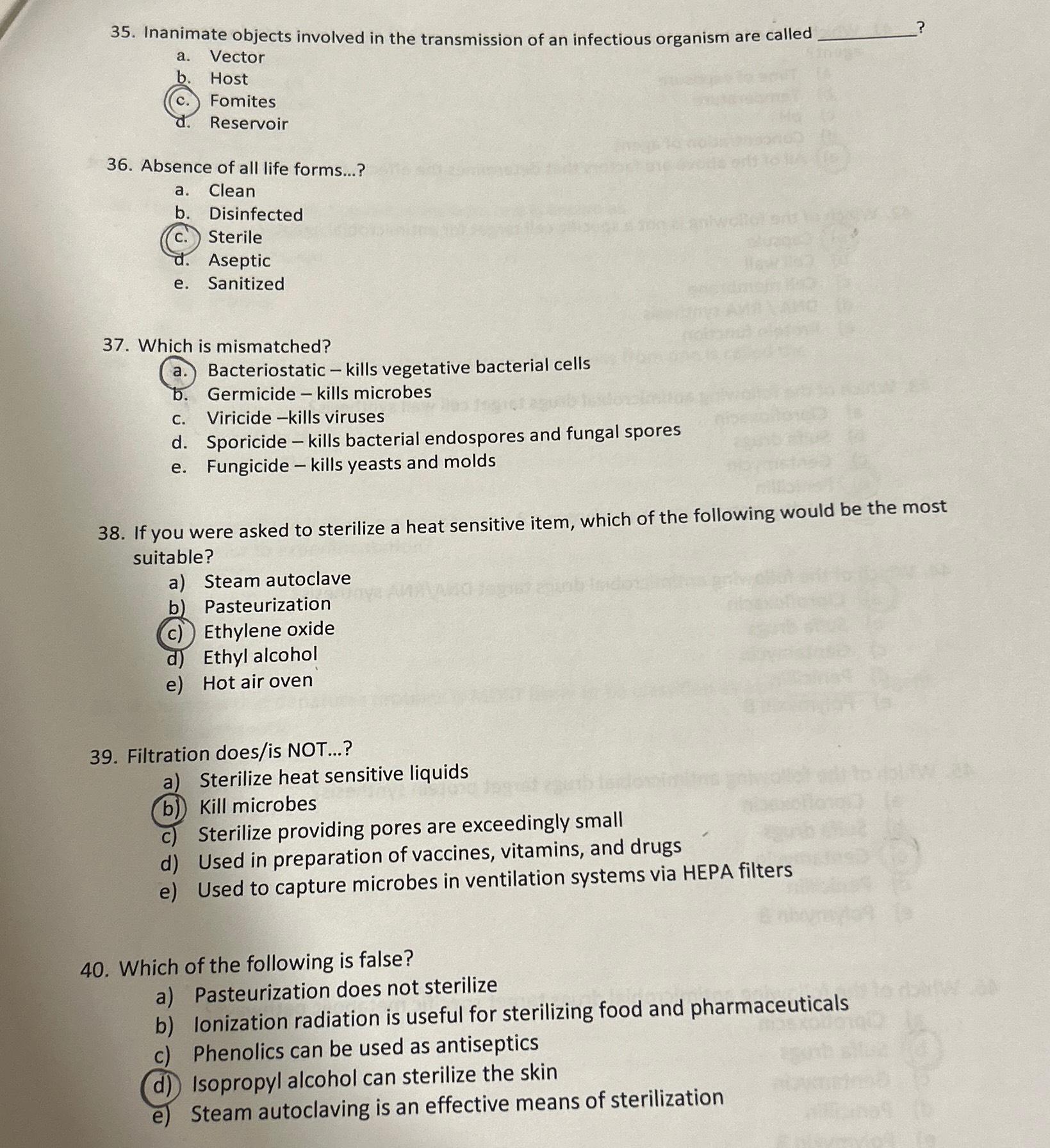 Solved Inanimate objects involved in the transmission of an | Chegg.com