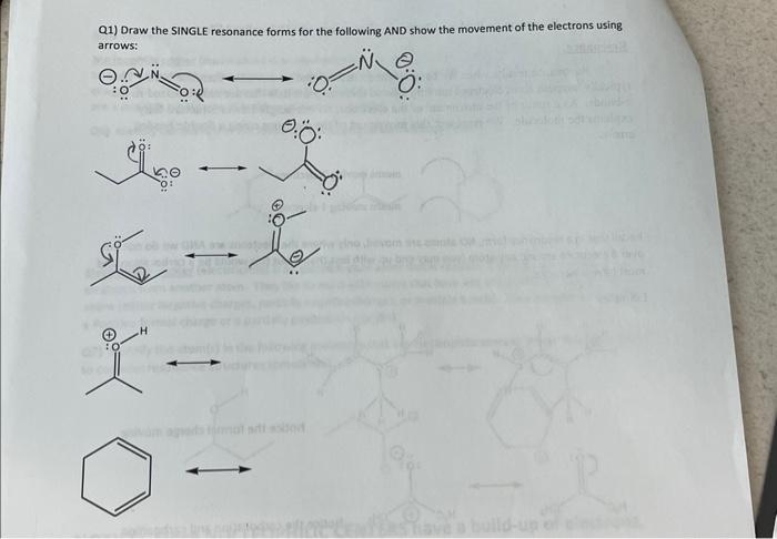 Solved Q1) Draw the SINGLE resonance forms for the following | Chegg.com