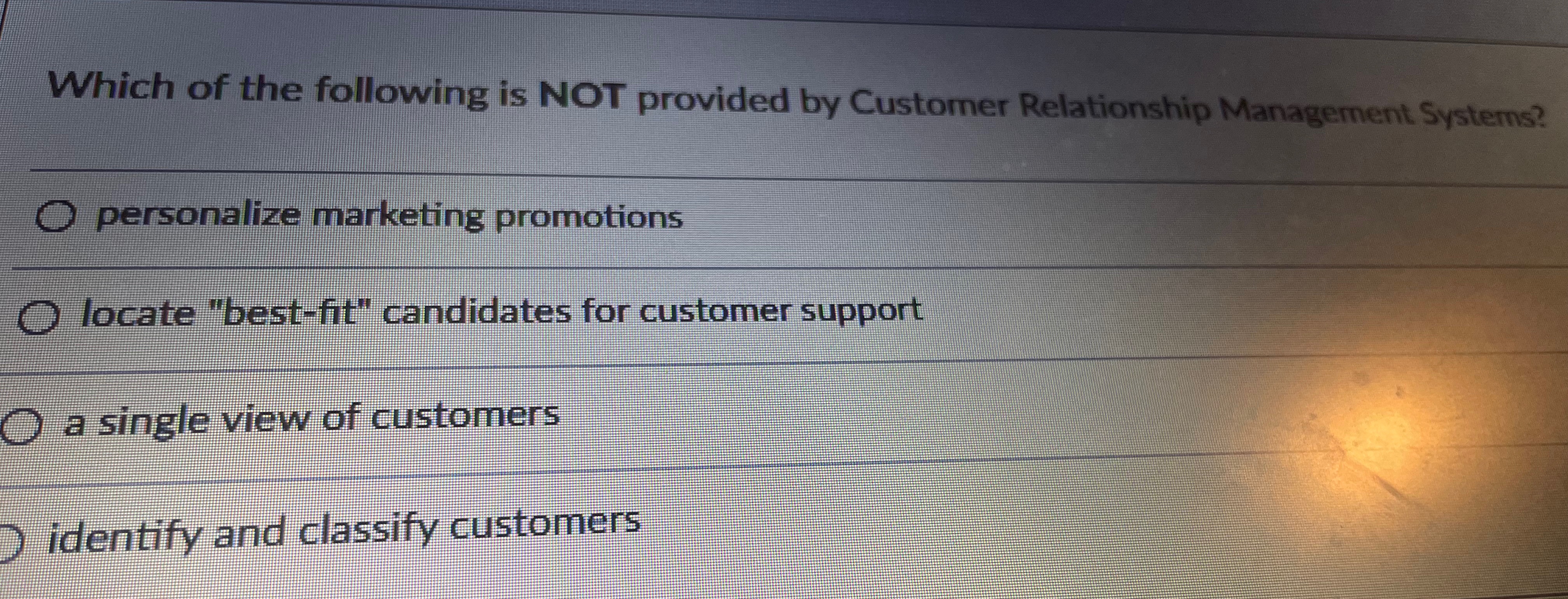 Solved Which of the following is NOT provided by Customer | Chegg.com