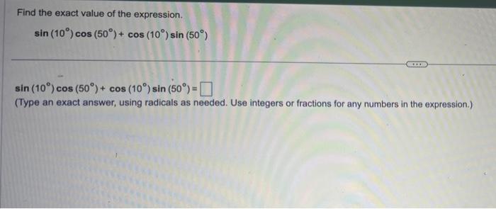 Solved Find the exact value of the expression. | Chegg.com