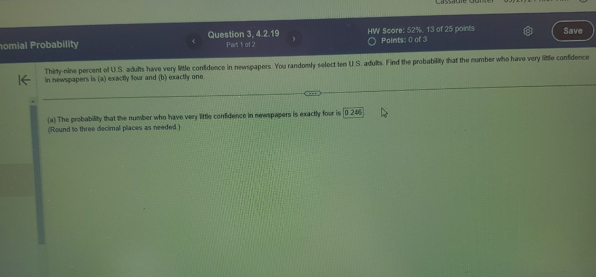 Solved Thirty-nine percent of U.S. ﻿adults have very little | Chegg.com