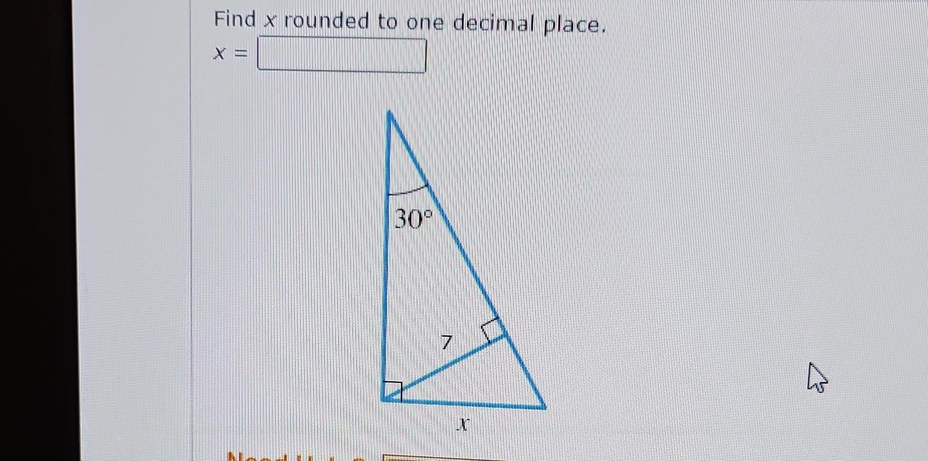 Solved Find x rounded to one decimal place. | Chegg.com