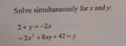 Solved Solve simultaneously for x ﻿and y | Chegg.com
