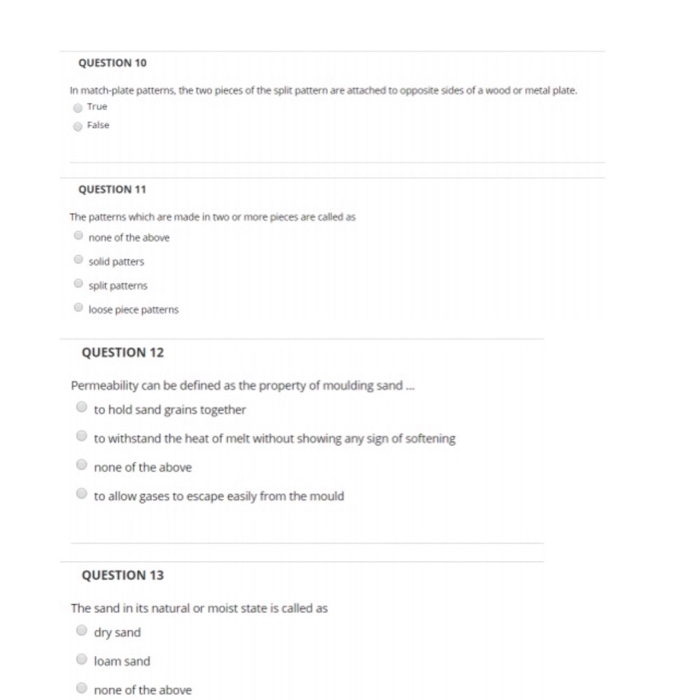 Solved QUESTION 10 In match-plate patterns, the two pieces | Chegg.com