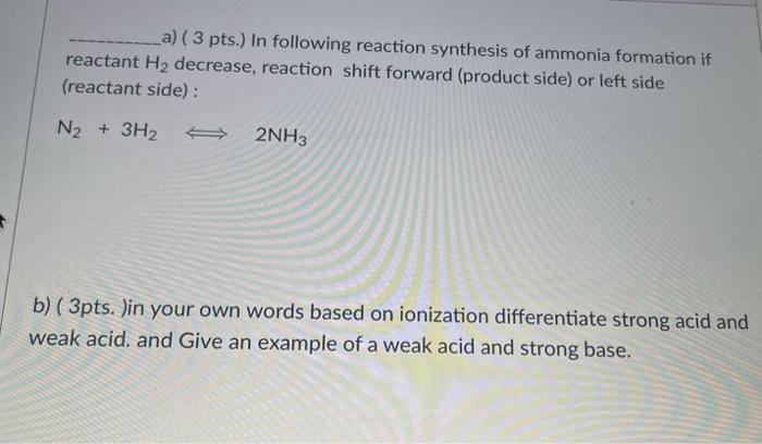 Solved a) ( 3 pts.) In following reaction synthesis of | Chegg.com