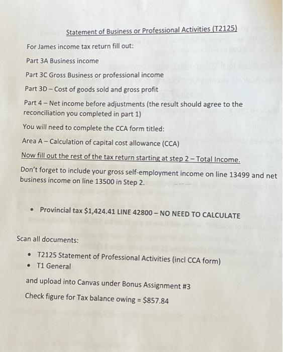 Statement of Business or Professional Activities | Chegg.com