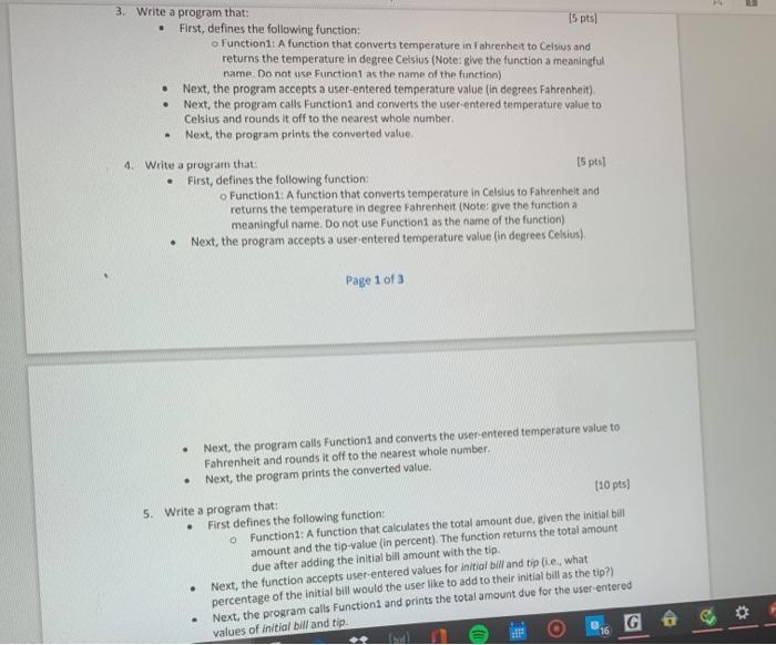 Solved Csit 104 Lab 5 User Defined Functions 1 Write A