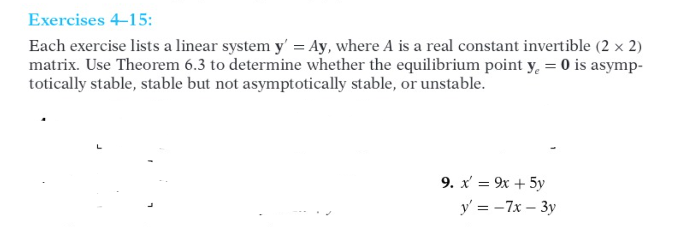 Solved Exercises 4-15:Each exercise lists a linear system | Chegg.com