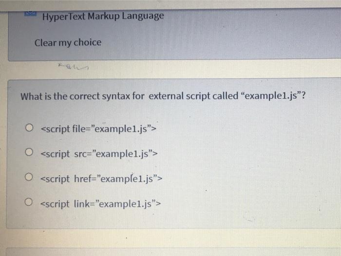 Solved HyperText Markup Language Clear my choice What is the | Chegg.com