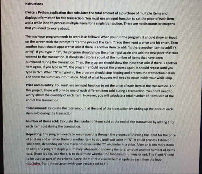 Solved Instructions Create a Python application that | Chegg.com
