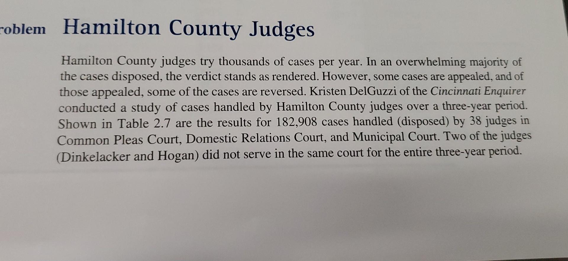 Hamilton County Judges Hamilton County judges try | Chegg.com