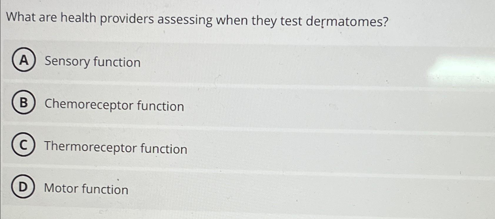 Solved What are health providers assessing when they test | Chegg.com