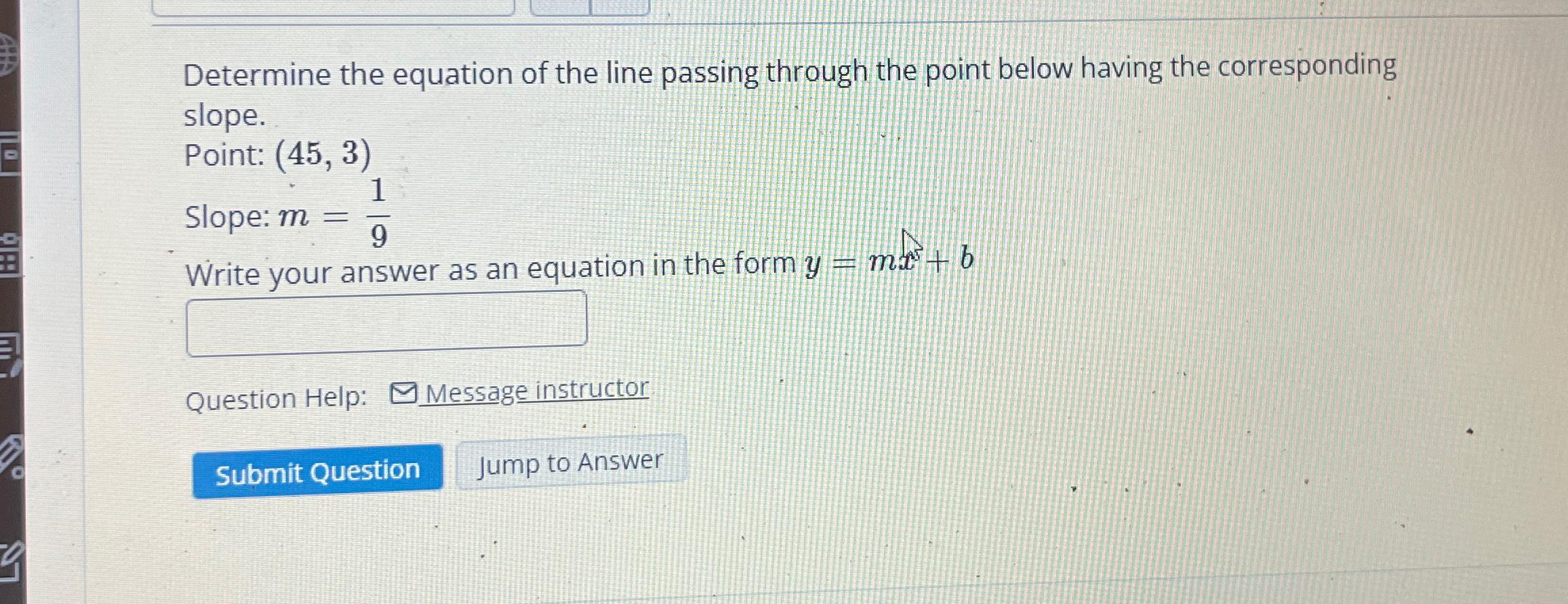 Solved Determine the equation of the line passing through | Chegg.com