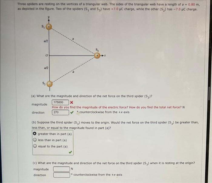 Solved a Three spiders are resting on the vertices of a | Chegg.com