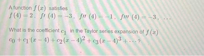 Solved A function f(x) satisfies | Chegg.com