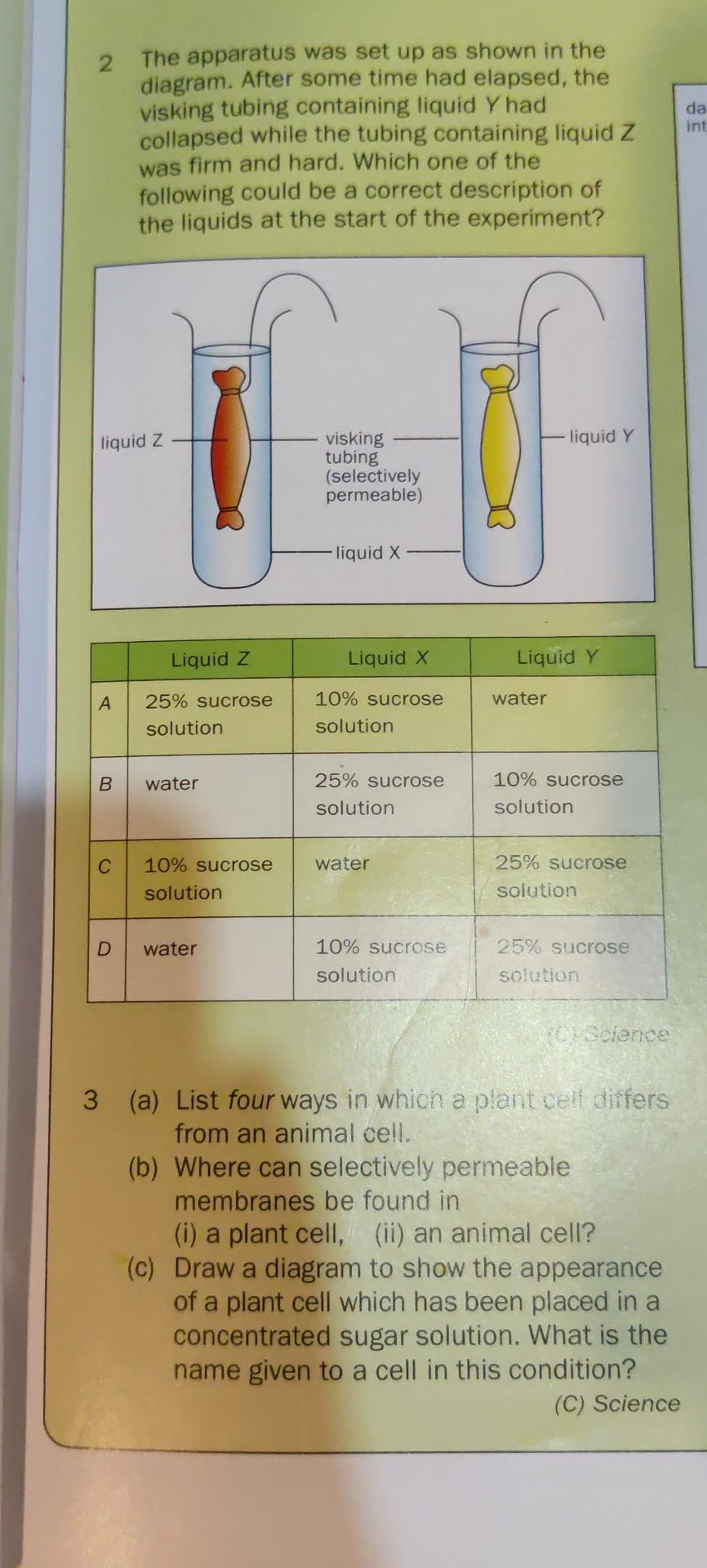 Solved 1 (a) Define the terms diffusion, osmosis | Chegg.com