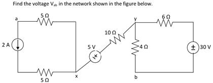 Solved Find the voltage Vab in the network shown in the | Chegg.com