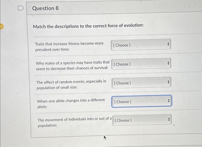 Solved D Question 8 Match the descriptions to the correct | Chegg.com